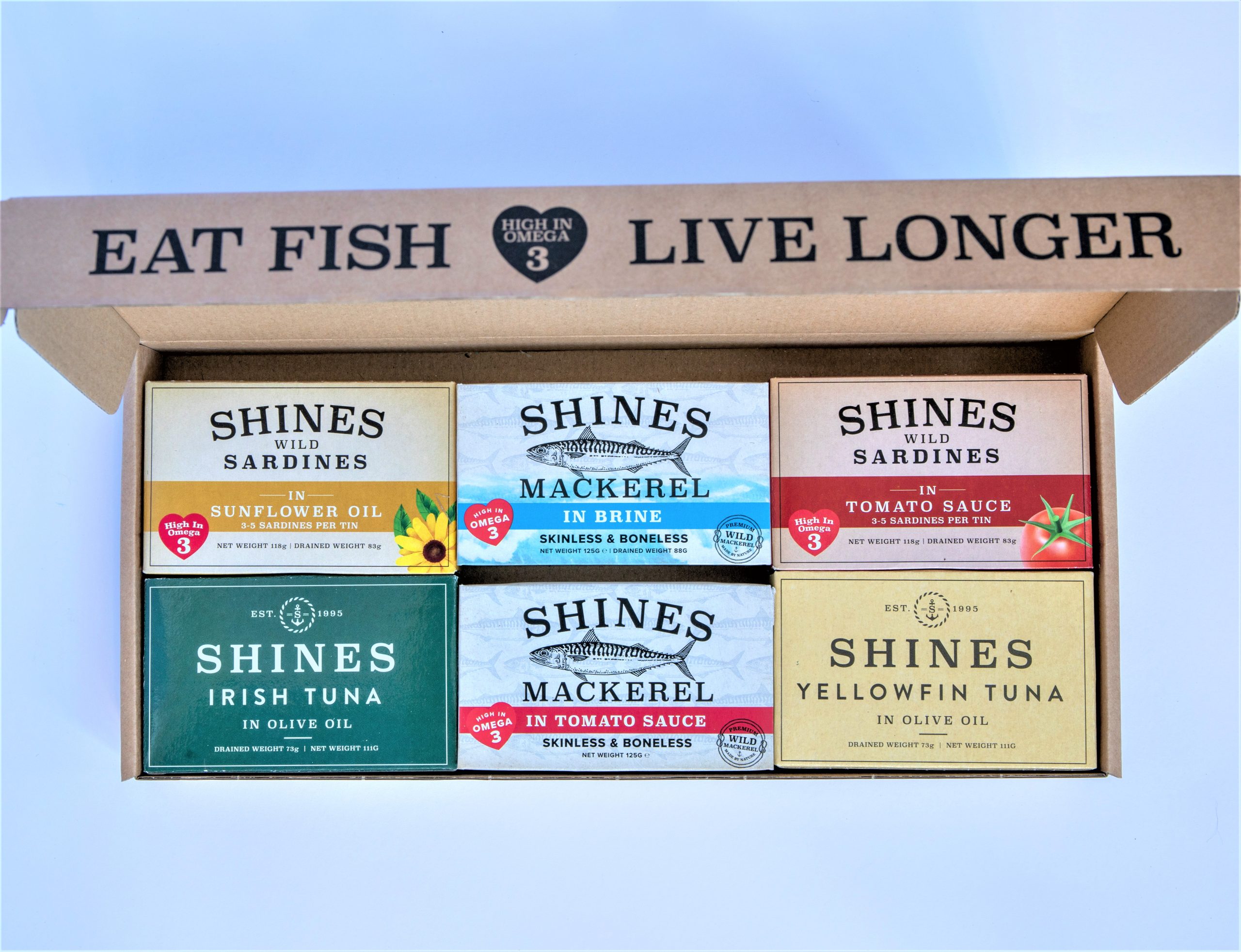 NEW STYLE Shines Gift / Selection Box 6 tins - Shines Seafood